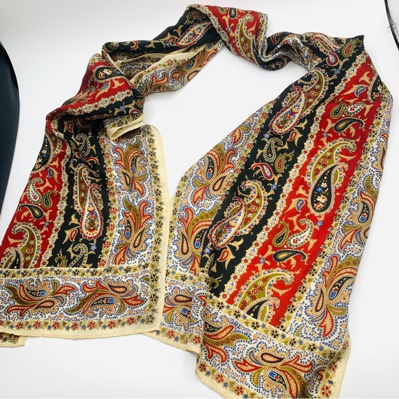 Axcess | Accessories | Vintage Axcess 0 Silk Rectangle Scarf Paisley ...